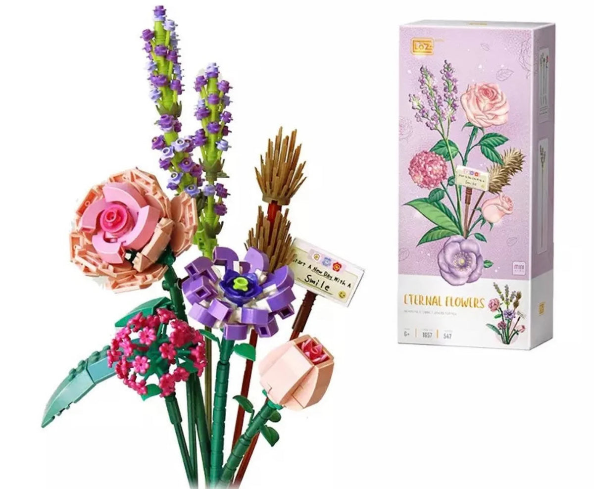 DIY Brick Building Block Flower Bouquet Eternal Flowers Micro plants ...